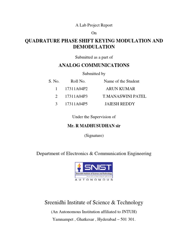 QPSK Modulation & Demodulation | PDF | Modulation | Information And ...