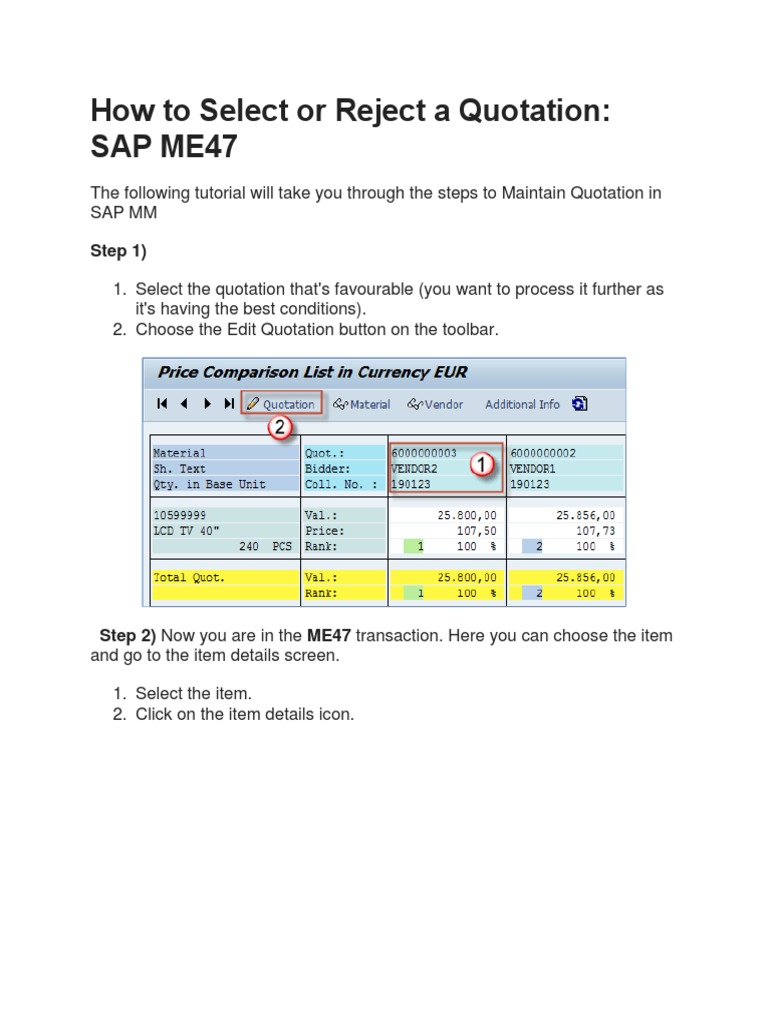 6 - How To Select or Reject Quotation | PDF