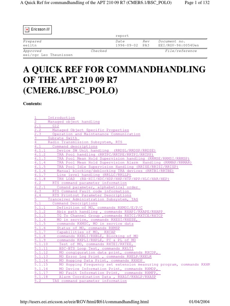 A Quick Ref For Commandhandling | PDF | Telecommunications Engineering ...