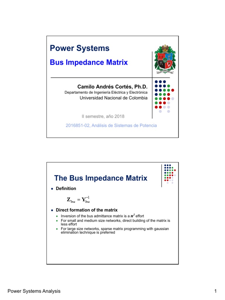 Bus Impedance Matrix PDF | PDF | Matrix (Mathematics) | Matrix Theory