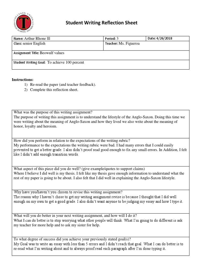 q2 End Unit Reflection | PDF