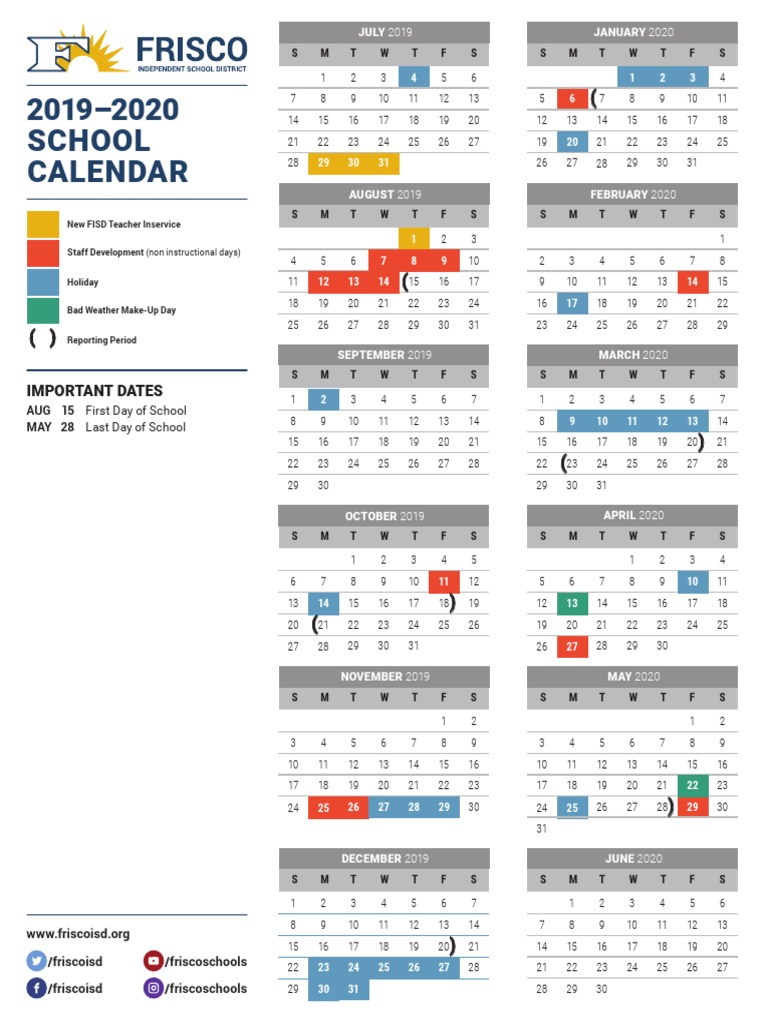 2019 20 School Calendar | PDF