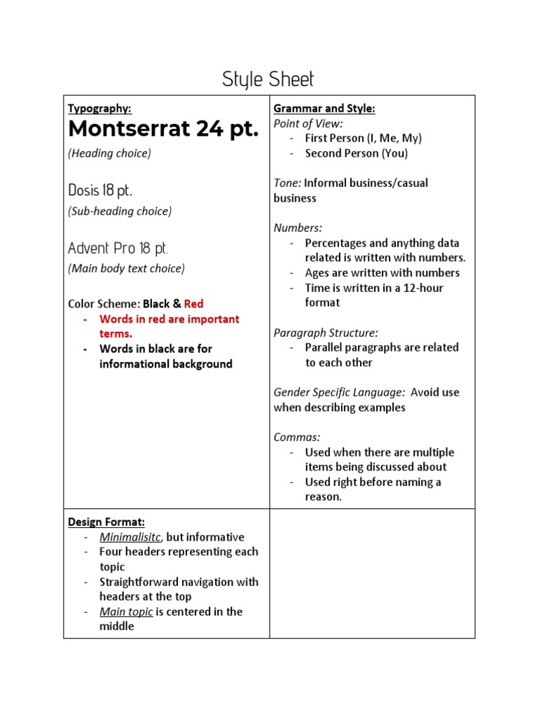 Style Guide 1 | PDF