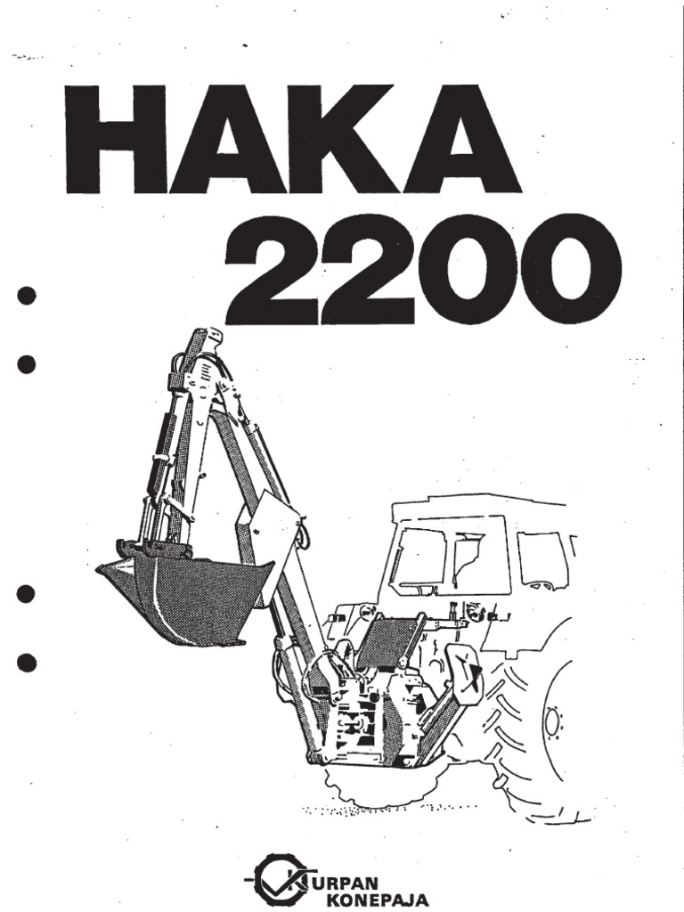 HAKA 2200 Tractor Digger Backhoe Norwegian Service and Parts Manual | PDF
