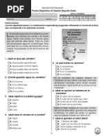 Evaluación Diagnóstica de Lectura 2do Grado 2023 | PDF