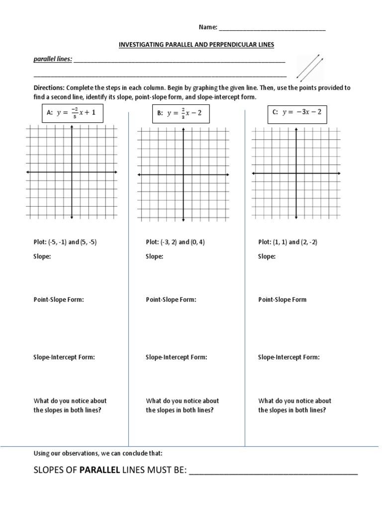 Geometry: Lines & Slopes Worksheet | PDF | Elementary Mathematics ...