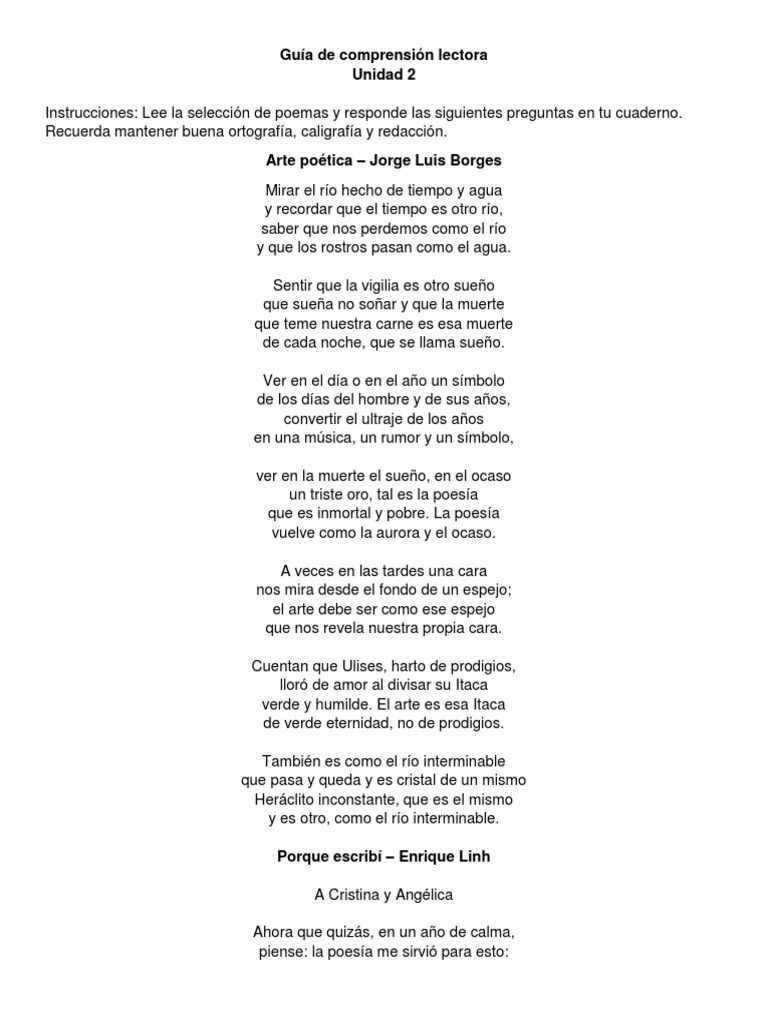 Guía de Comprensión Lectora | PDF | Poesía