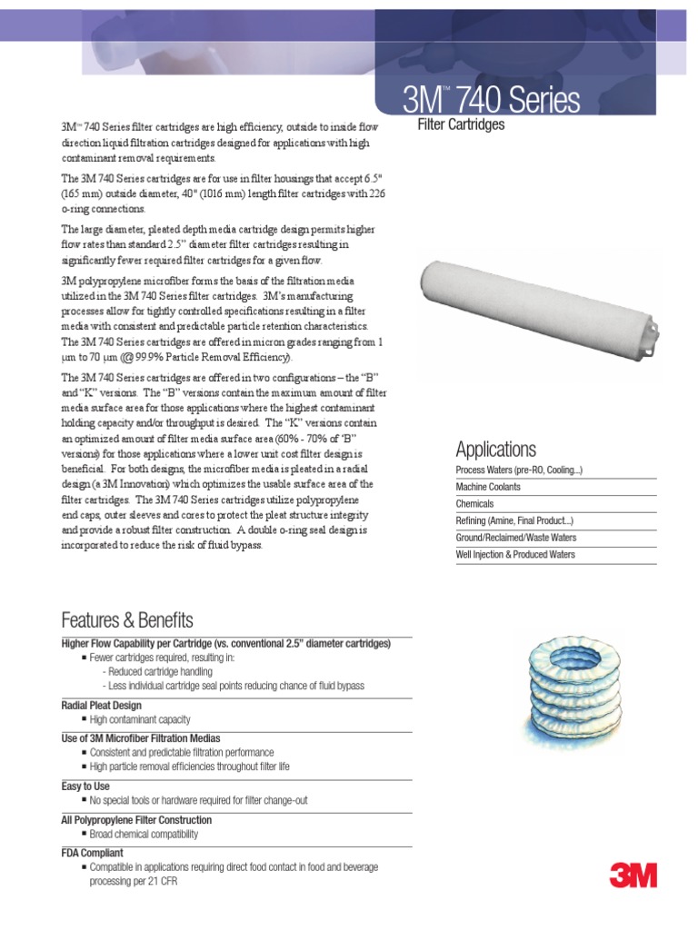 3M Membrane For Filtration | PDF | Filtration | Cartridge (Firearms)