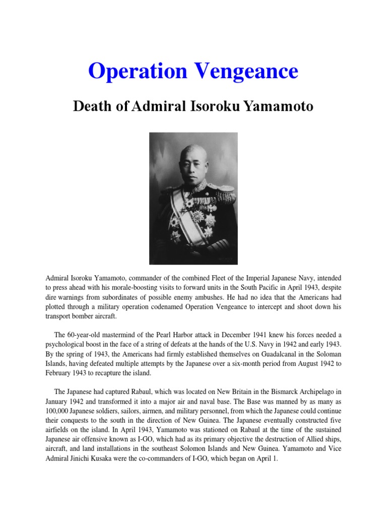 Mil Hist - WWII Operation Vengeance | PDF | Military Science | Military ...