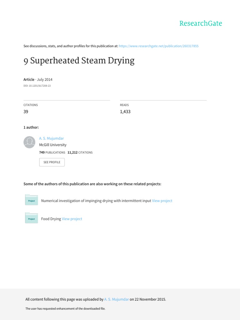9 Superheated Steam Drying | PDF | Clothes Dryer | Steam