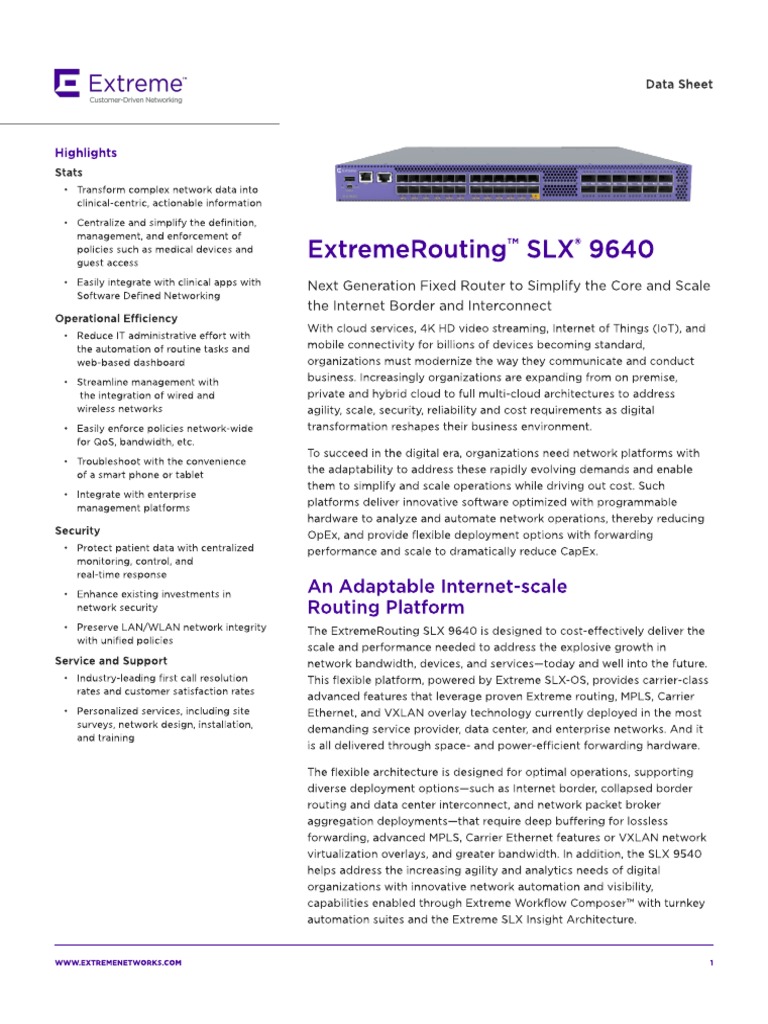 SLX 9640 Data Sheet | PDF | Multiprotocol Label Switching | Networking