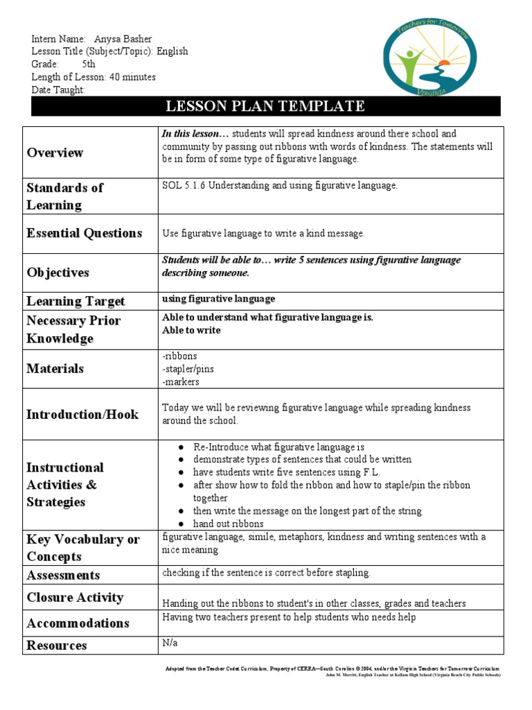 SLP Lesson | PDF | Teachers | Curriculum