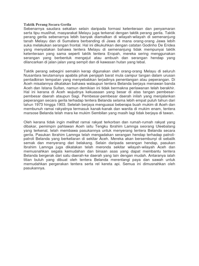 Taktik Perang Secara Gerila | PDF