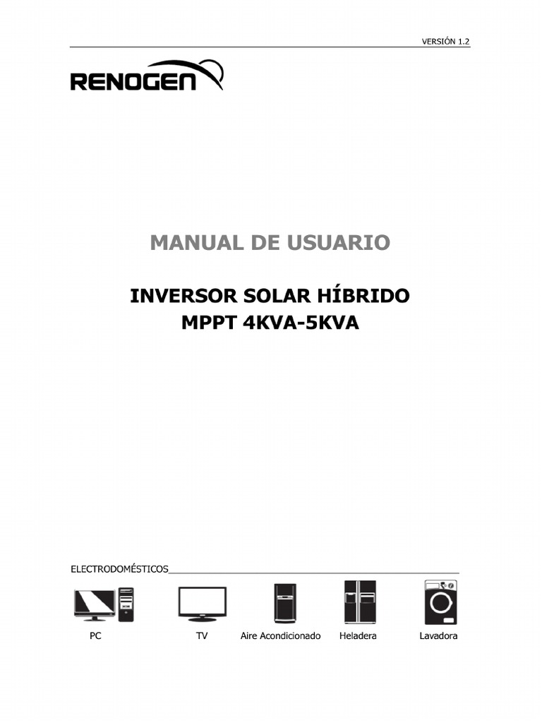 MANUAL RENOGEN PH18 4 5K PLUS v1.2 PNG - Es - PDF | PDF