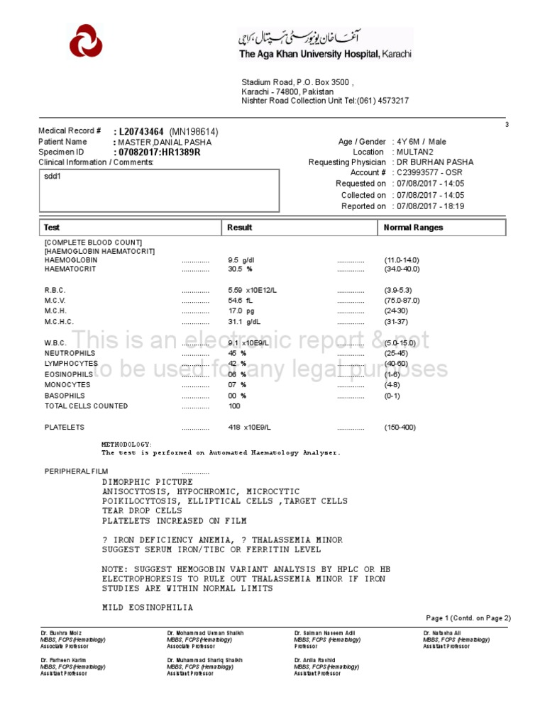 This Is An Electronic Report & Not: To Be Used For Any Legal Purposes ...
