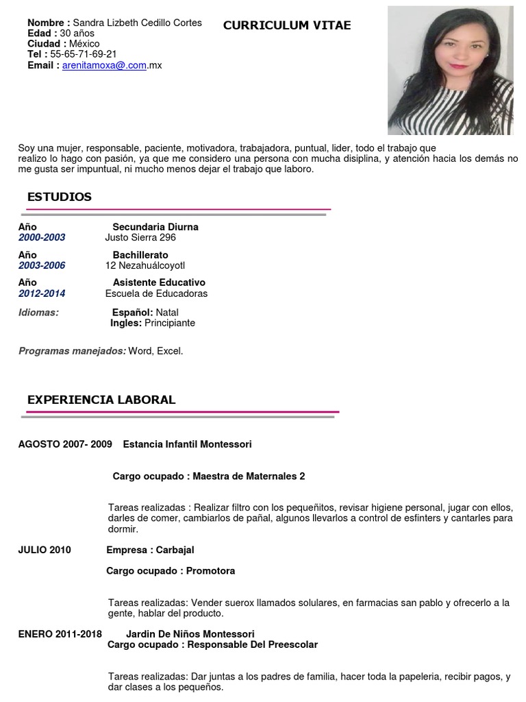 Curriculum Sandy | PDF