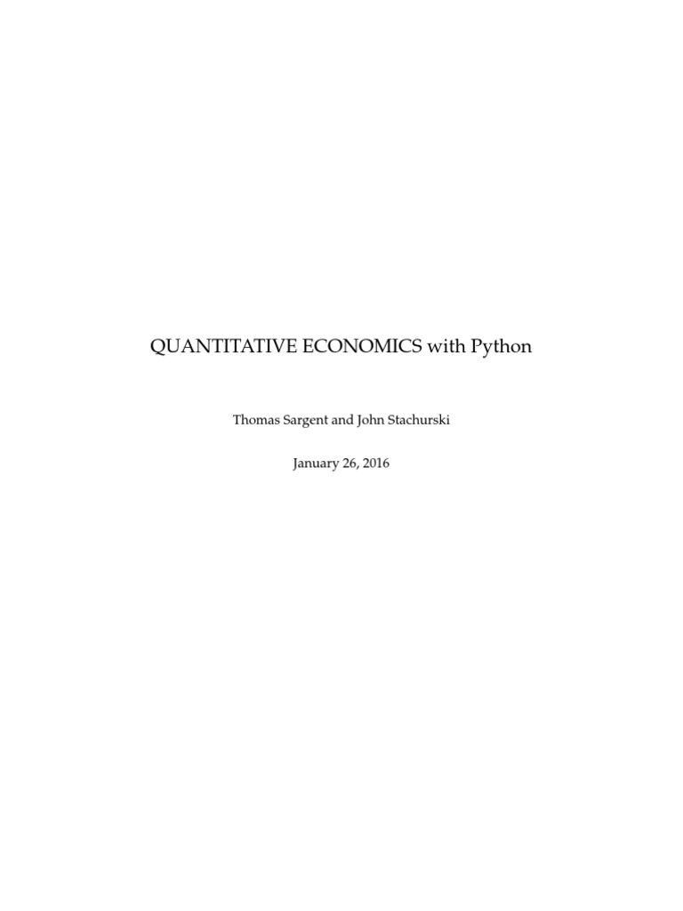 Quantitative Economics With Python Pdf Pdf Python Programming