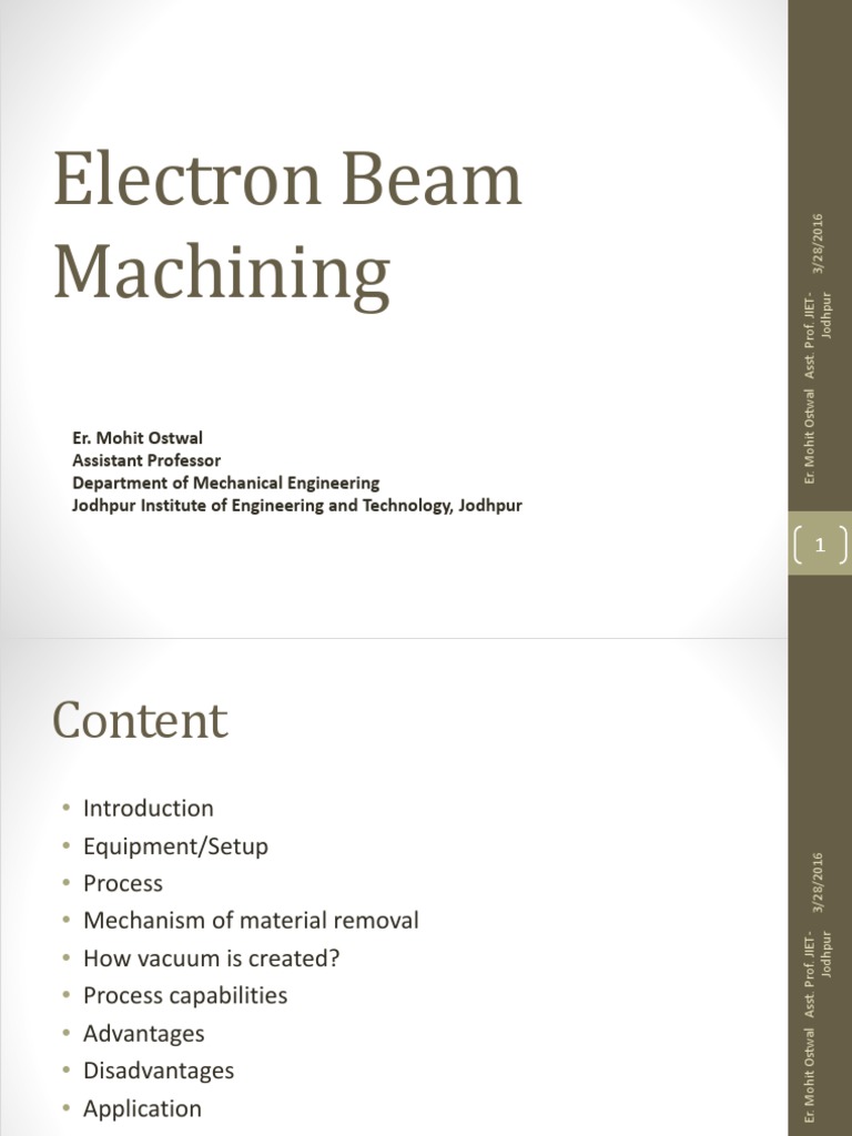 Overview of Electron Beam Machining | PDF | Cathode | Electron