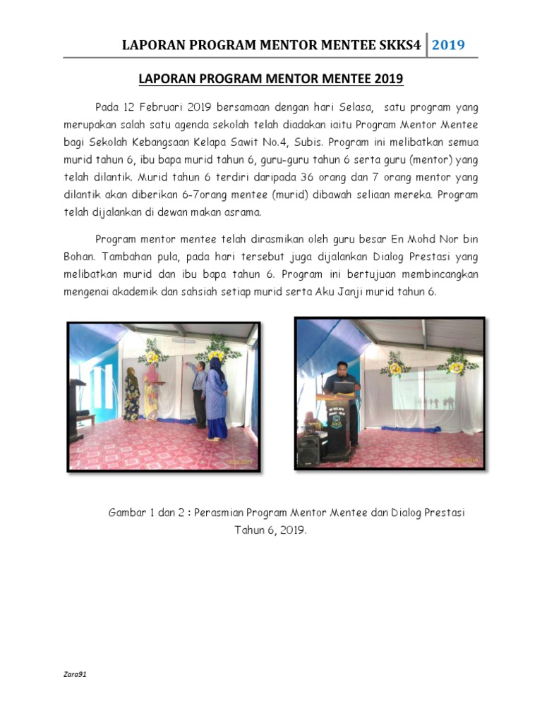 Laporan Mentor Mentee 2019 | PDF