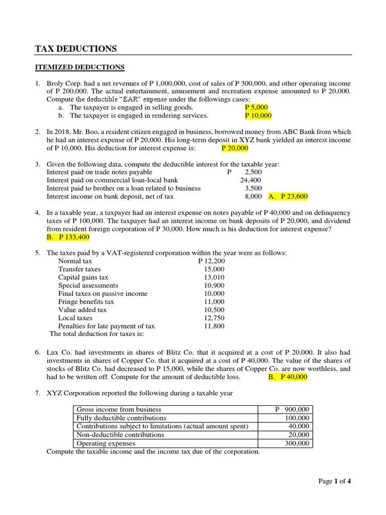 Tax Deductions | PDF | Tax Deduction | Income Tax