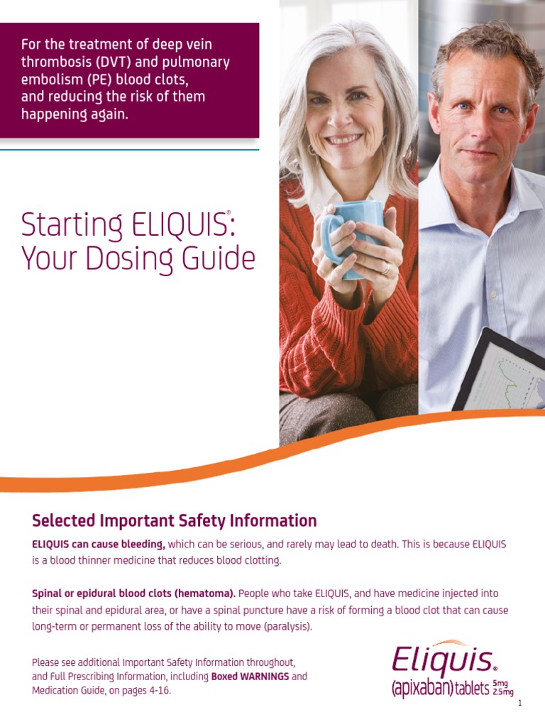 Starting ELIQUIS: Your Dosing Guide: Selected Important Safety ...