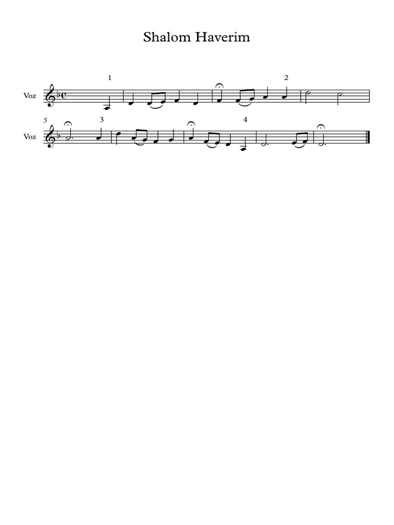 Shalom Haverim - Partitura Completa PDF | PDF