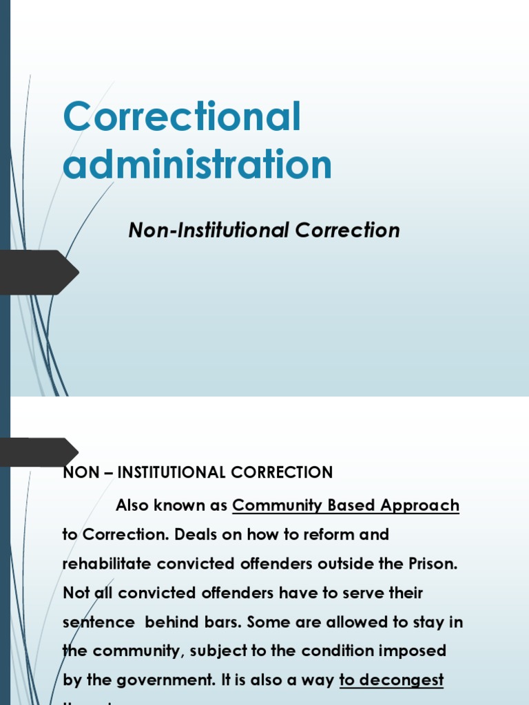 Non Institutional Correction Review | PDF | Pardon | Probation
