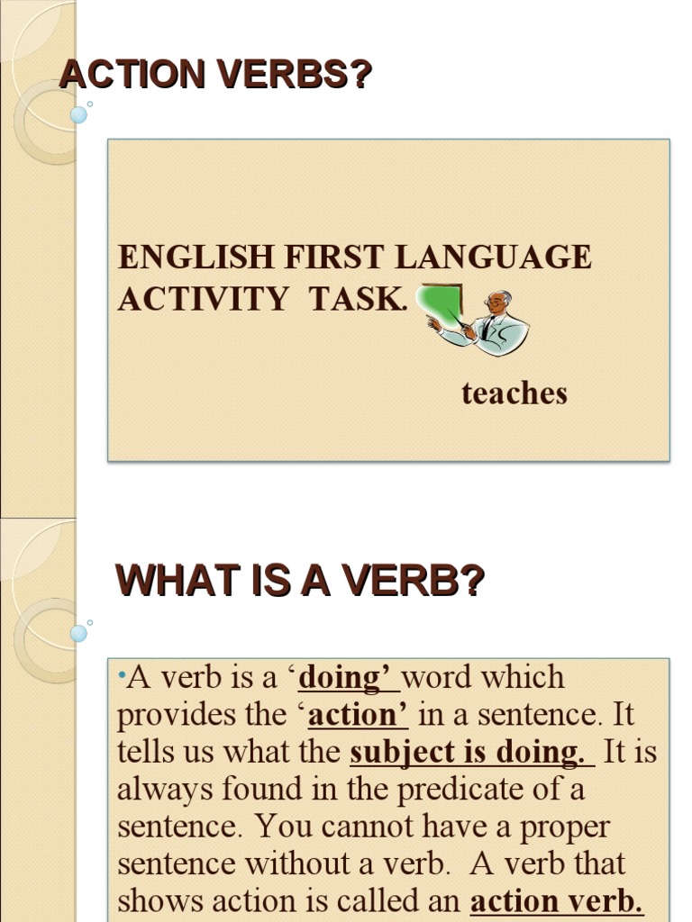 Action Verbs for ESL Learners | PDF