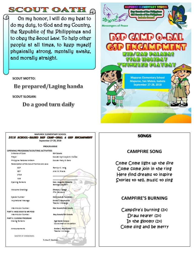 BSP Camp-O-Ral GSP Encampment 2018 Program | PDF | Youth Organizations ...