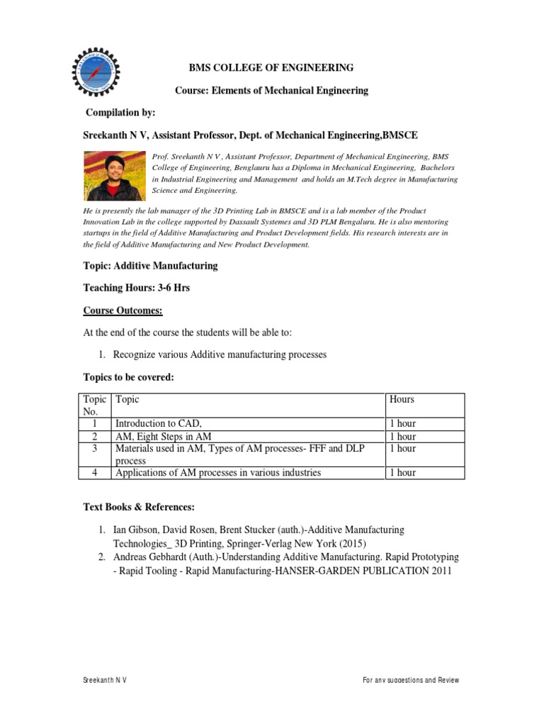 Additive Manufacturing - Lecture Notes and Scheme For EME PDF | PDF ... Additive Manufacturing - Lecture Notes and Scheme For EME PDF | PDF ...