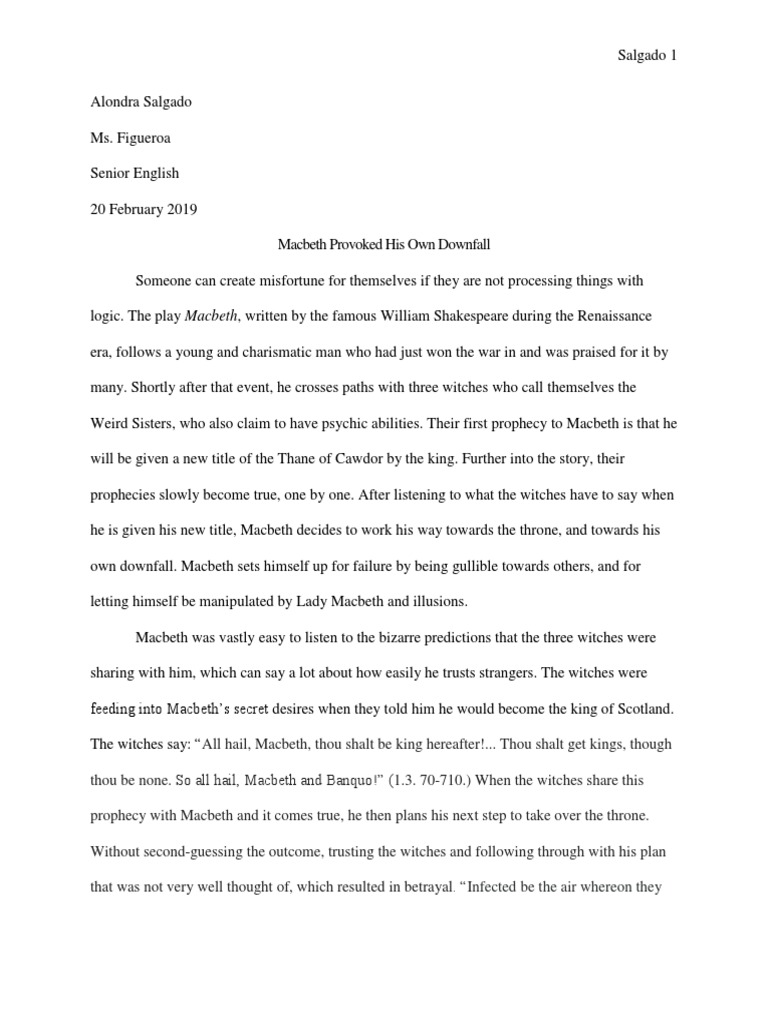 Macbeths Downfall Revison | PDF | Macbeth | Shakespearean Tragedies