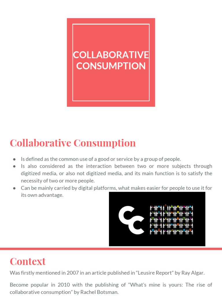 Collaborative Consumption | PDF | Sharing Economy | Economics