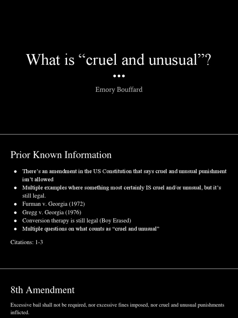 Understanding Cruel and Unusual Punishment | PDF | Eighth Amendment To ...