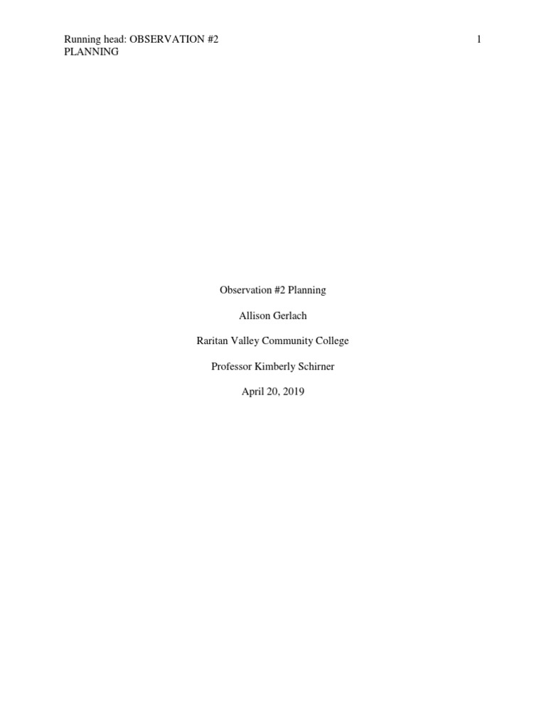 Observation Planning | PDF | Teachers | Curriculum