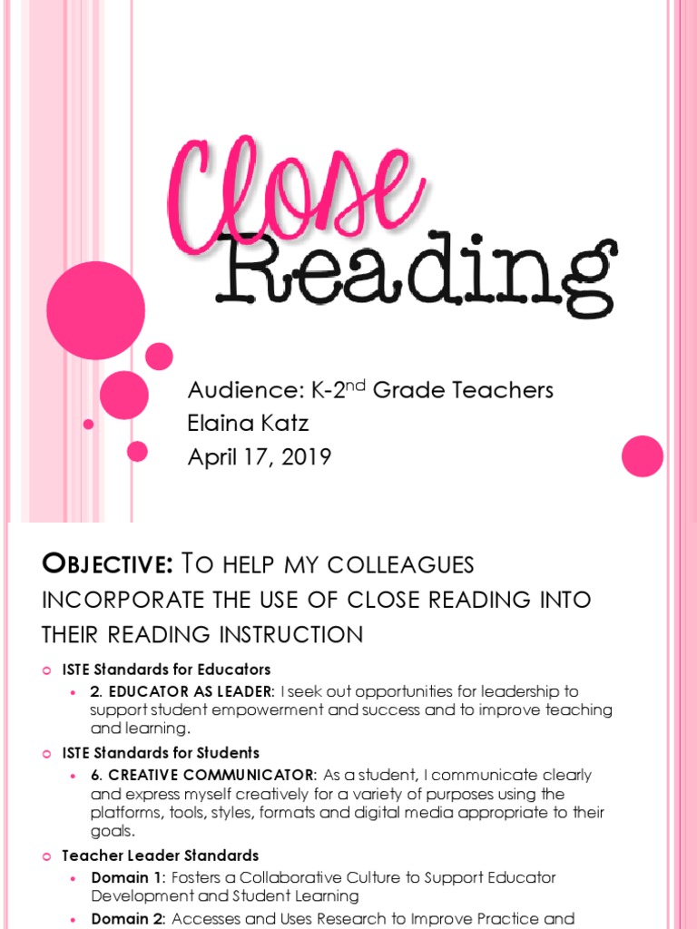 Close Reading Strategies for K-2 Teachers | PDF | Reading (Process ...