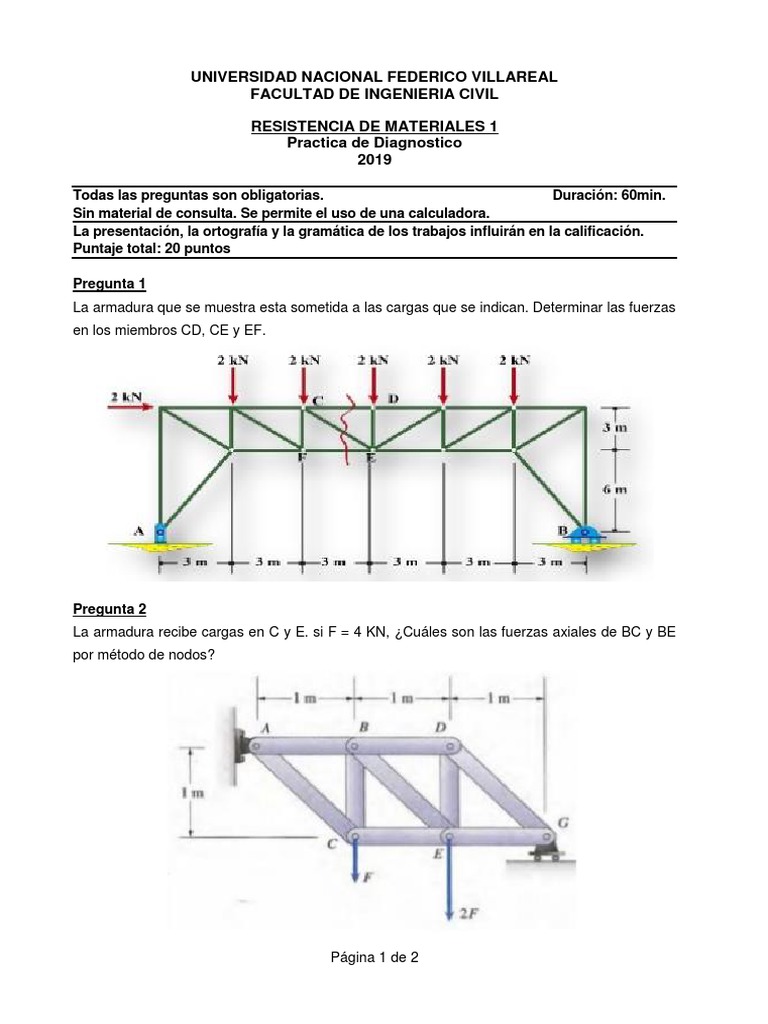 Prueba de Diagnostico Resis 1 | PDF