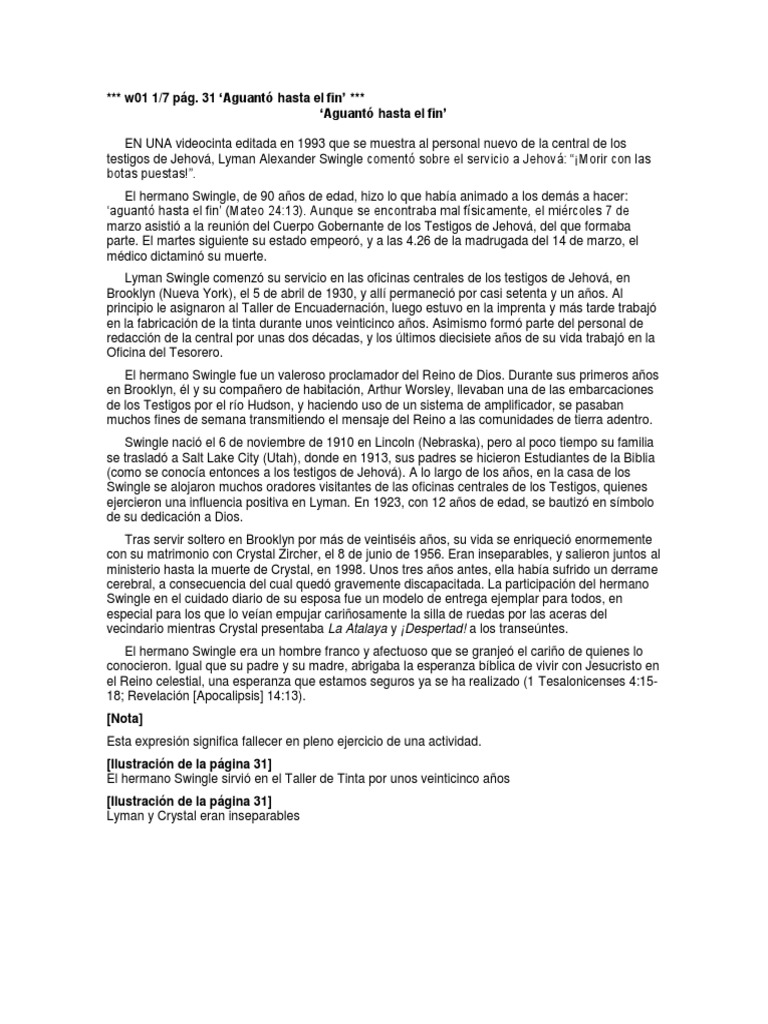 Lyman Swingle: Un legado de fe y servicio | PDF | Biblia | Religión y ...