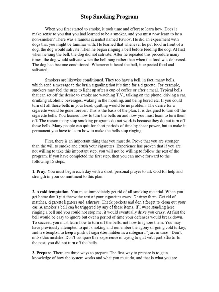 Effective Stop Smoking Program Guide | PDF | Breathing | Nicotine