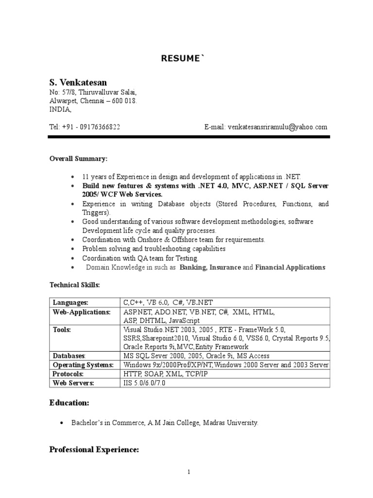 Venkat Updated Resume | PDF | Web Application | Entity Framework