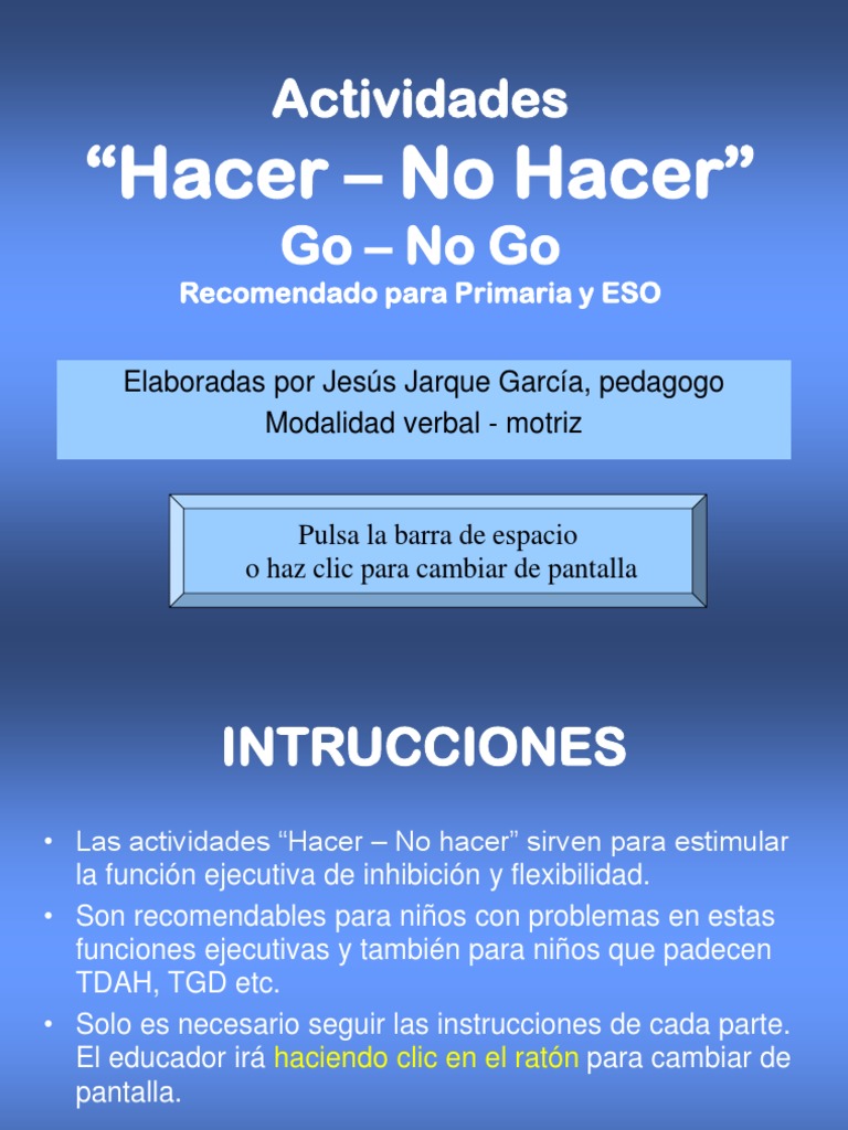 Actividades Go, No Go. | PDF | Cognición | Ciencia cognitiva