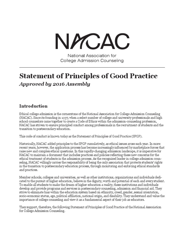 NACAC Best Practise | PDF | University And College Admission | National ...