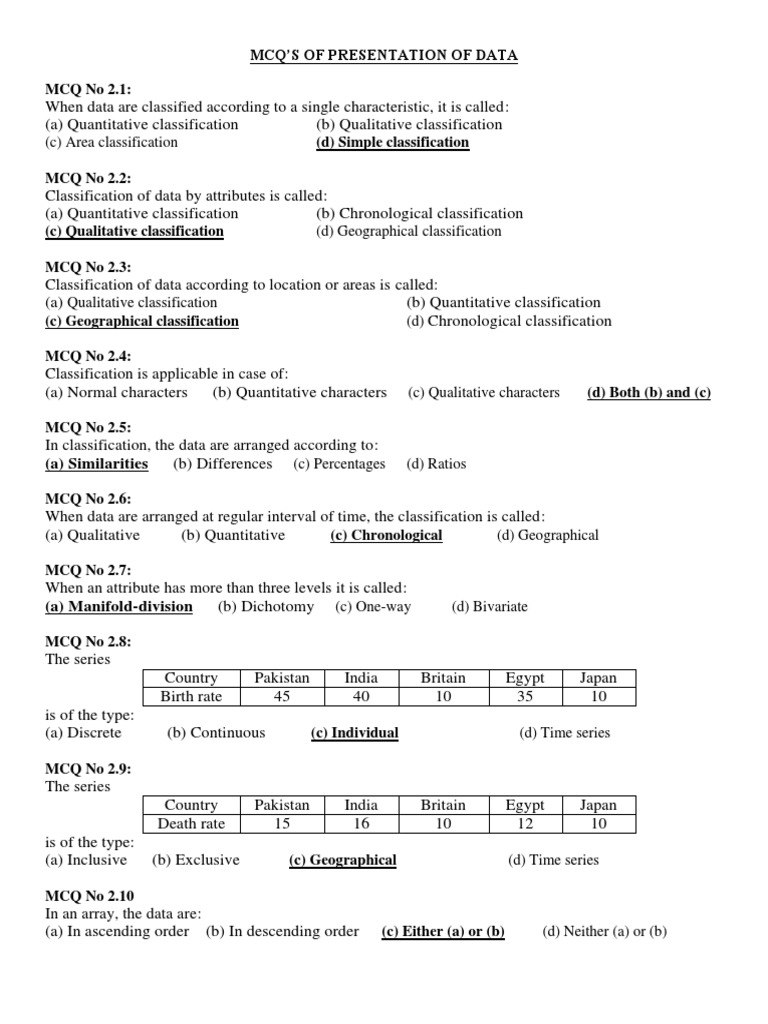 Presentation of Data (Statistics) | PDF | Probability Distribution ...