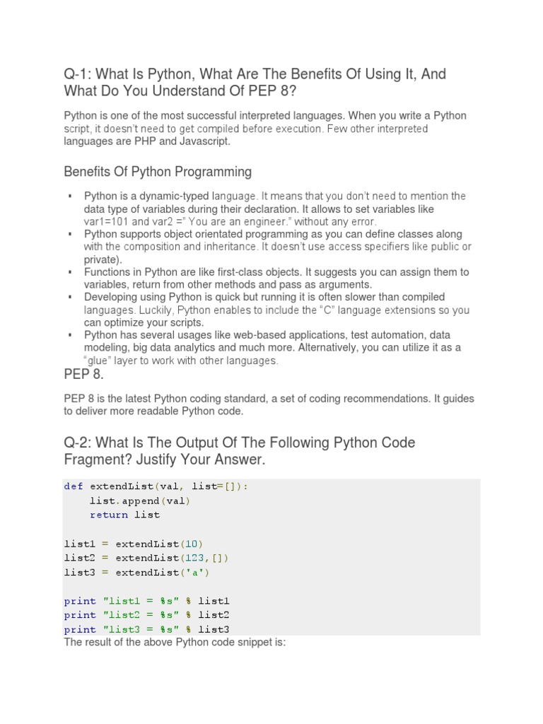 Python Interview | PDF | Parameter (Computer Programming) | Class (Computer Programming)
