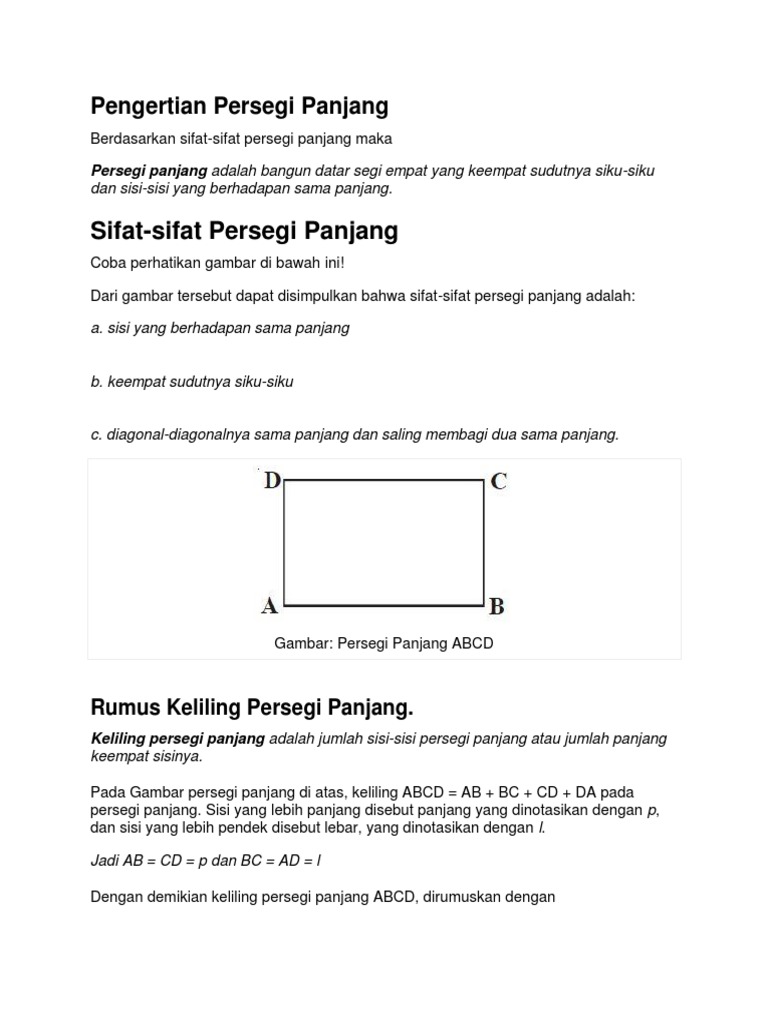 Pengertian Persegi Panjang | PDF