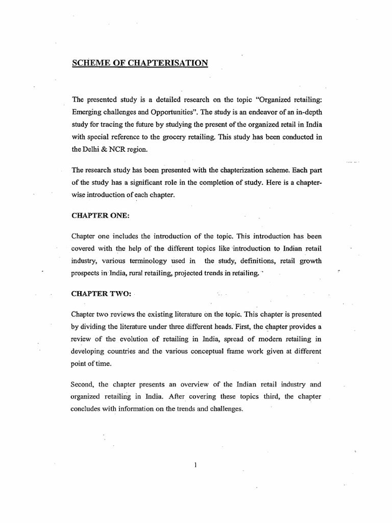 06 - Scheme of Chapterisation | PDF | Data Analysis | Research Methods