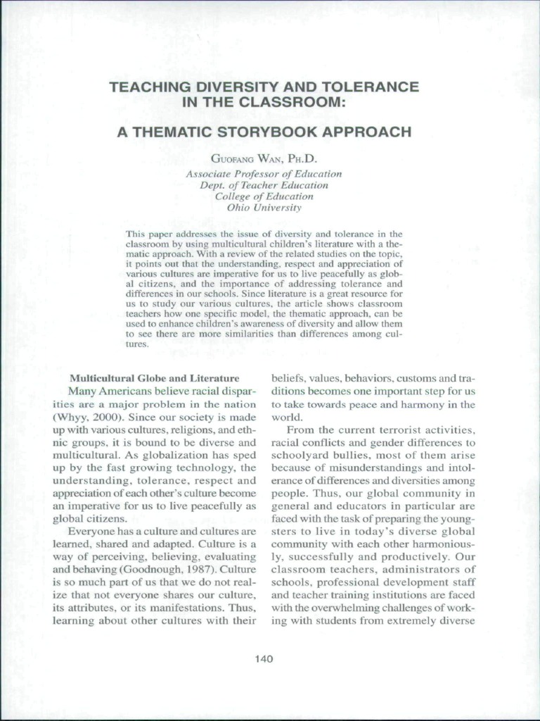 Enhancing Classroom Diversity Awareness | PDF | Multiculturalism ...