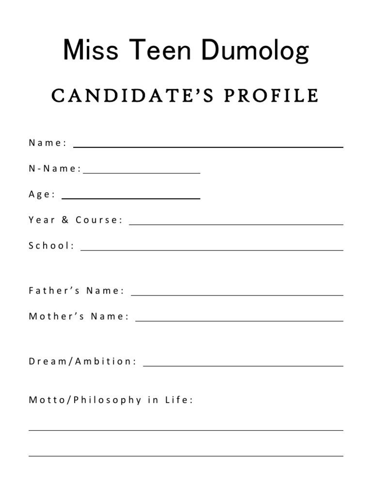 Candidates Profile | PDF