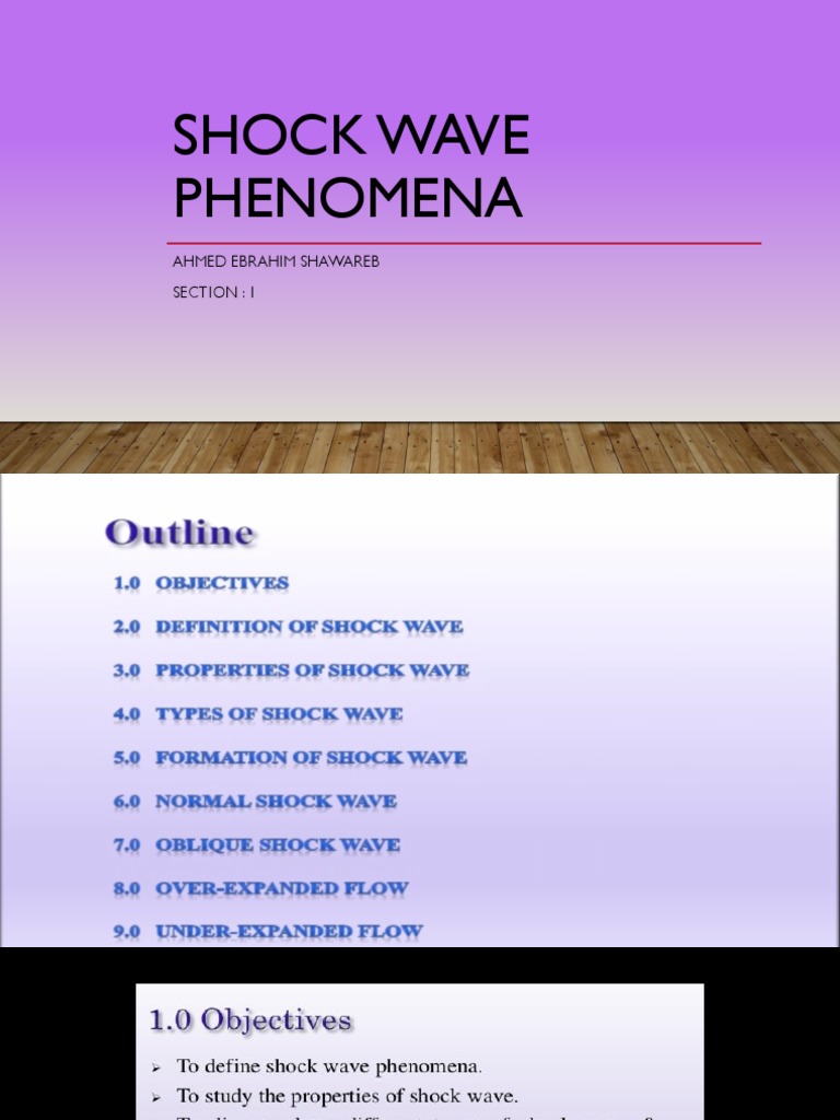 Shock Wave Phenomena: Ahmed Ebrahim Shawareb Section: 1 | PDF