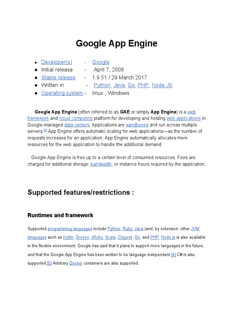 Google App Engine | PDF | Computer Networking | Software