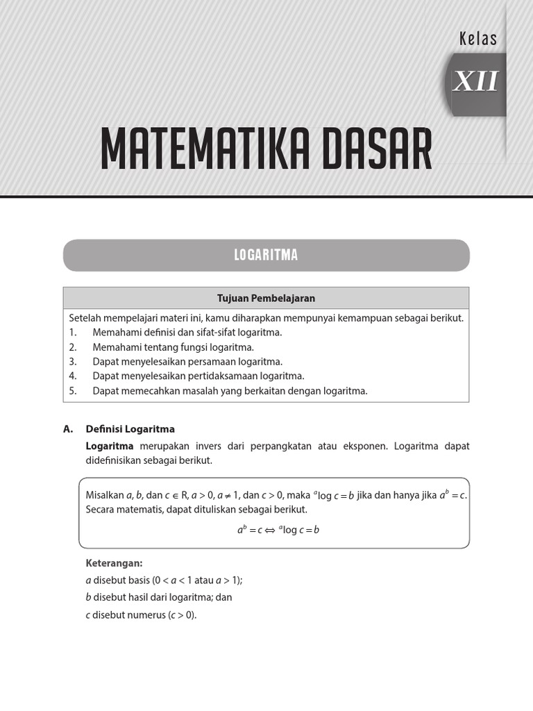 Ringkasan Materi Logaritma SBMPTN | PDF